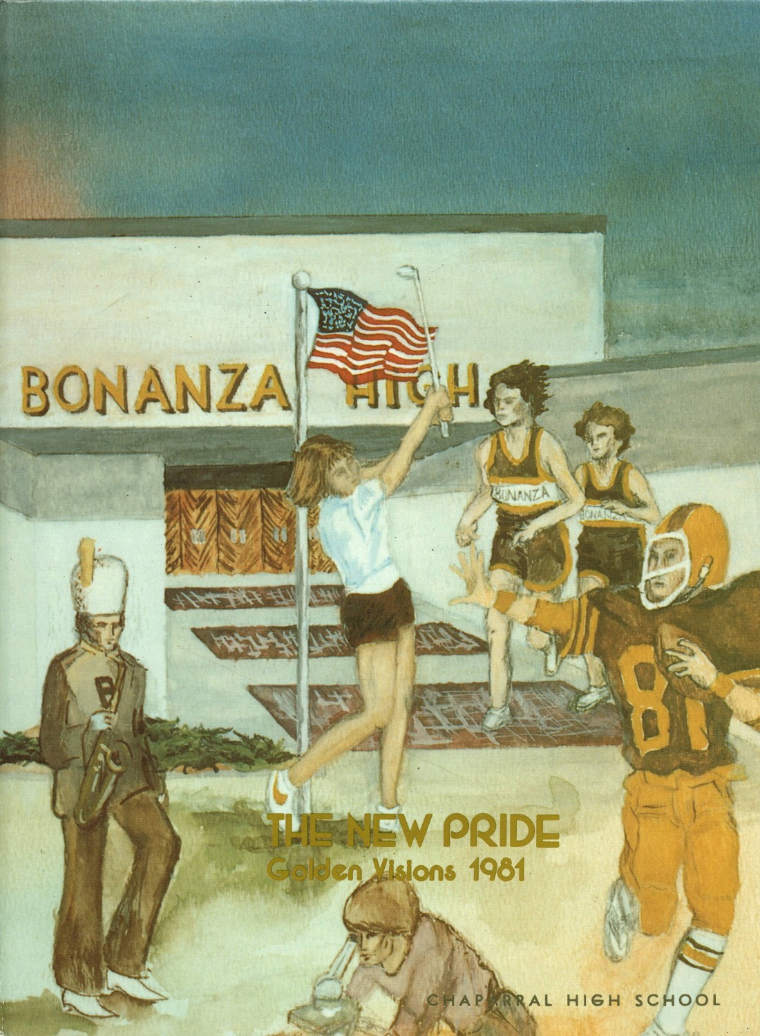 1981 yearbook from Bonanza High School from Las vegas, Nevada for sale
