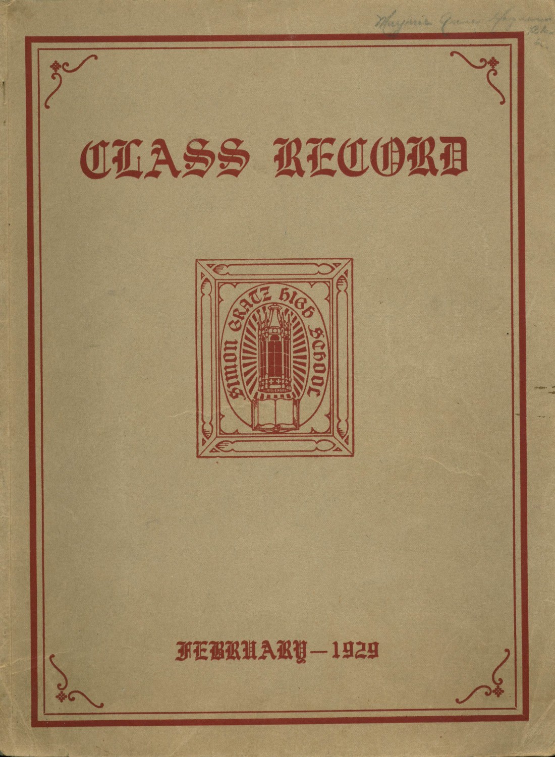 1929 yearbook from Gratz High School from Philadelphia, Pennsylvania ...